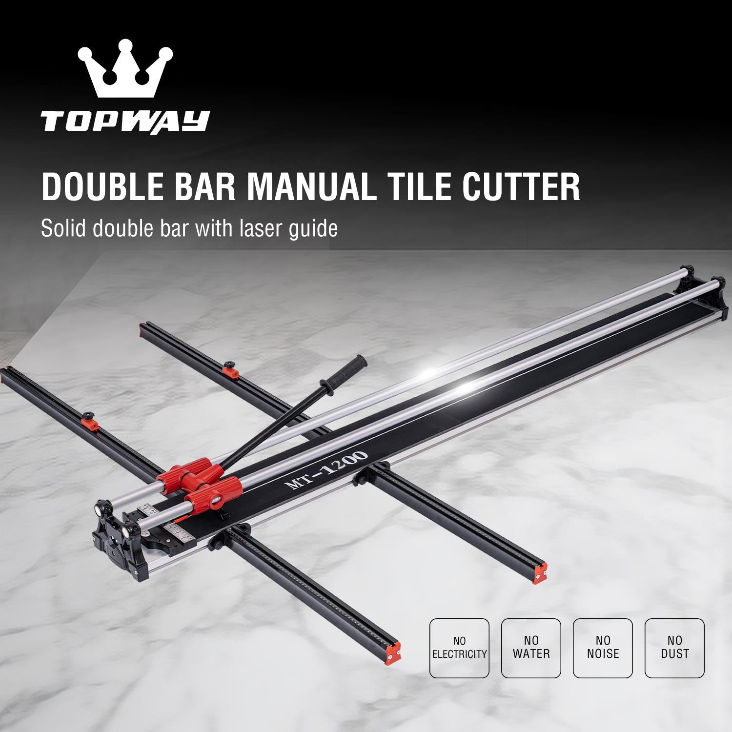 Tile Cutter Twin Rail Aluminium Base 1200mm